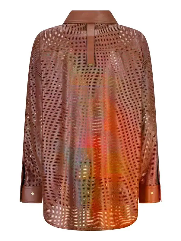 Khrisjoy Aura Perforated Leather Shirt - Brown