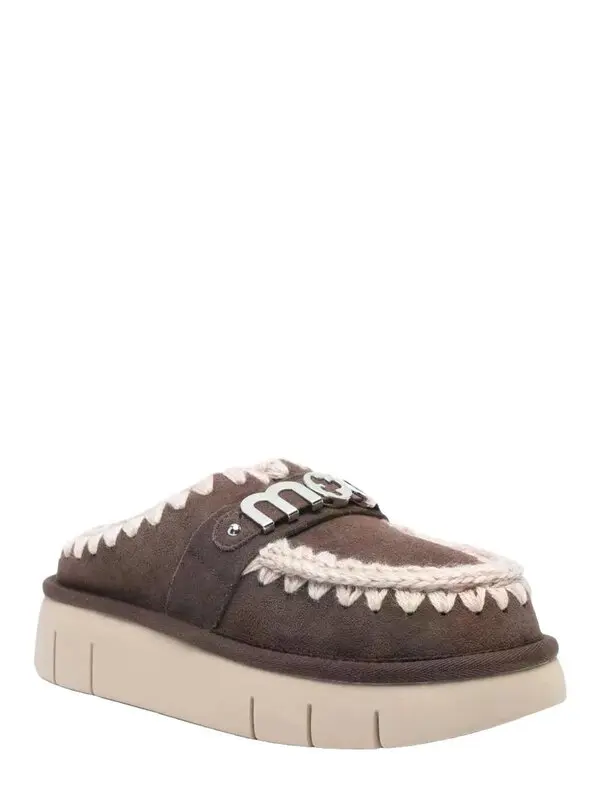 Mou Bounce Logo-plaque Mules - Brown