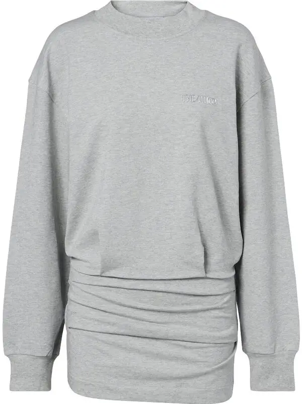 Attico Cotton-blend Jersey Sweatshirt Dress - Grey