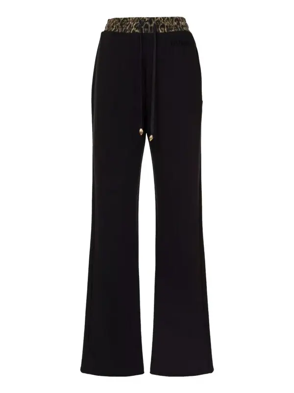 Just Cavalli Leopard Print Waistband Trousers - Black