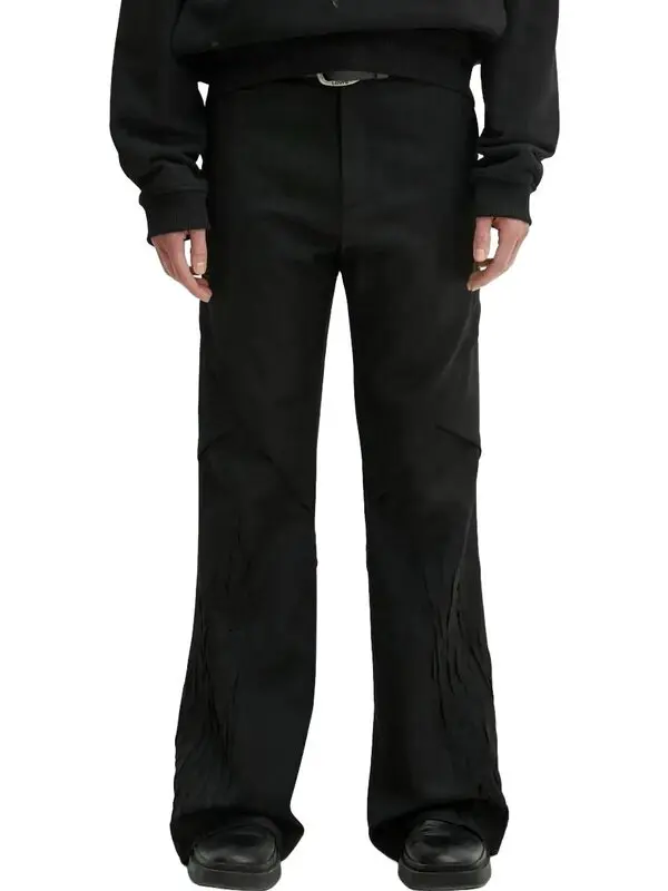 HELIOT EMIL Pleated Panel Tailored Trousers - Black