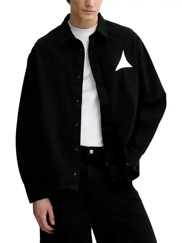 HELIOT EMIL Triangle-detail Shirt Jacket - Black