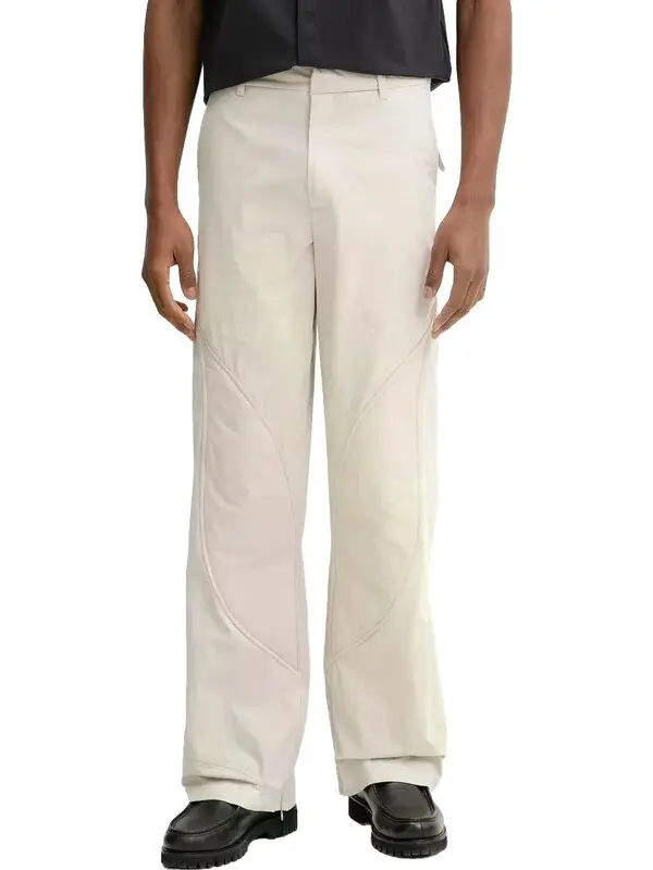 HELIOT EMIL Paneled Straight Leg Trousers - Neutrals