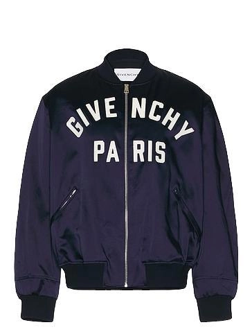 Givenchy Satin Bomber Jacket - Navy