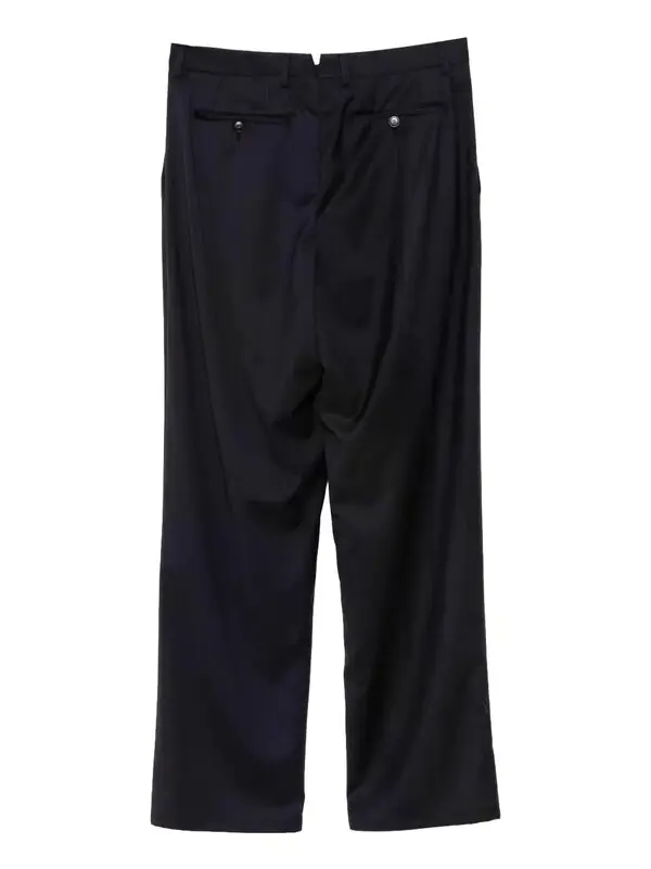 Canali Pleated Wool Trousers - Blue