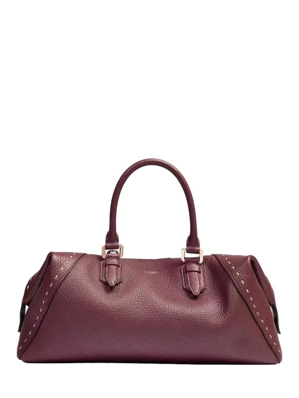 LANCEL Boston Leather Tote Bag - Red
