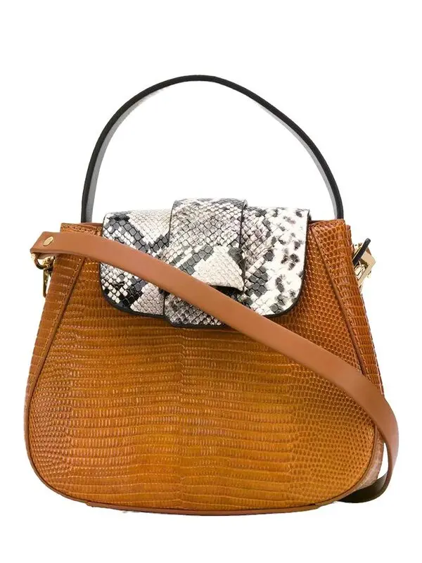 NICO GIANI Myria Embossed Shoulder Bag - Brown