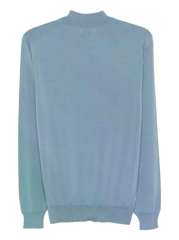 LARDINI High-neck Wool Sweater - Blue