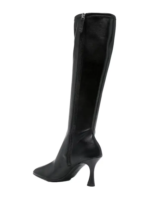 3JUIN 80mm Carine Calf-leather Zip Boots - Black