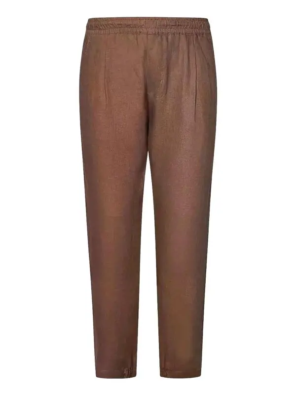 GOLDEN CRAFT Elasticated Waist Trousers - Brown