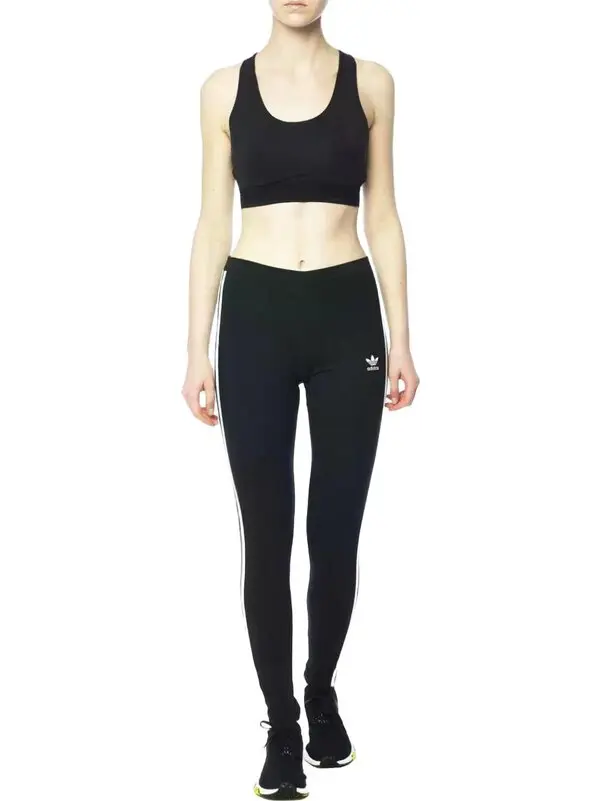Adidas 3-stripes Logo Detail Leggings - Black