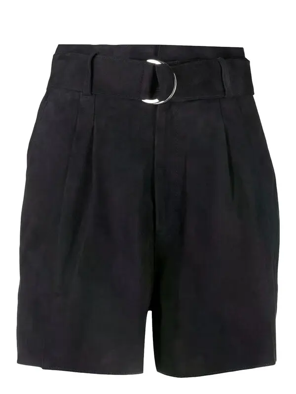 P.a.r.o.s.h Belted Suede Shorts - Blue
