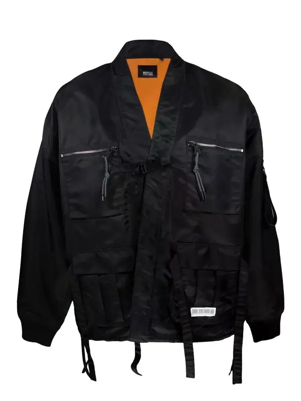 MOSTLY HEARD RARELY SEEN Embroidered Logo Bomber Jacket - Black