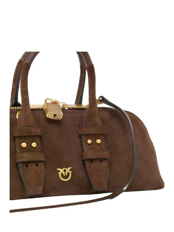Pinko Small Escape Suede Shoulder Bag - Black