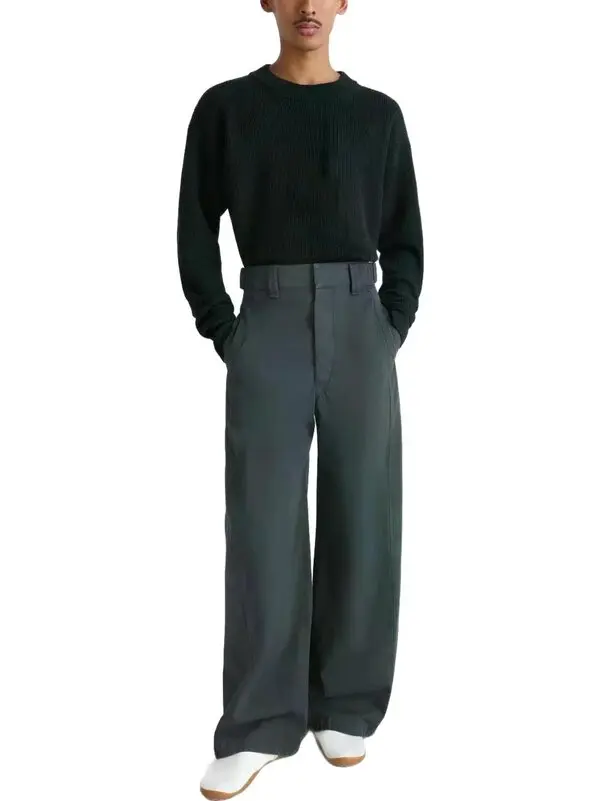 LEMAIRE Ribbed Wool Crewneck Sweatshirt - Black