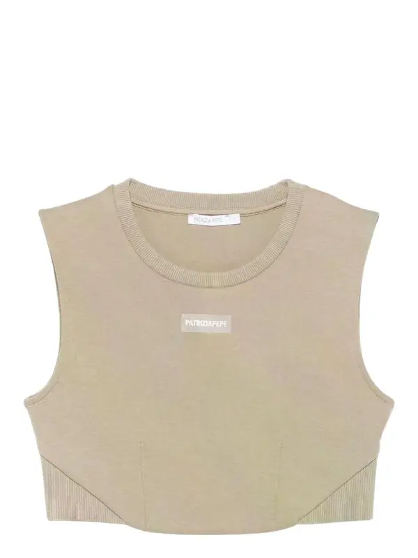 Patrizia Pepe Sleeveless Crew Neck Top - Neutrals
