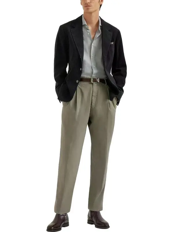 Brunello Cucinelli Chevron Long-sleeves Shirt - Grey