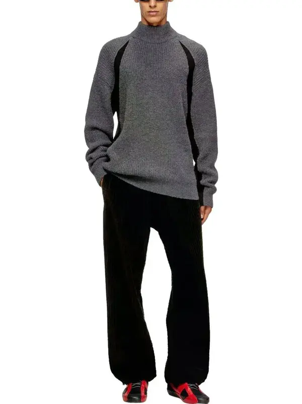 DIESEL® K-lollo-tn Ribbed Panelled Sweater - Grey