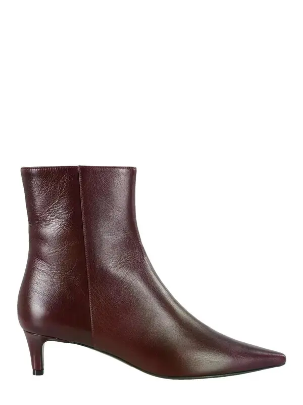 Roberto Festa Leather Pointed Toe Zip Fastening Ankle Boots - Red