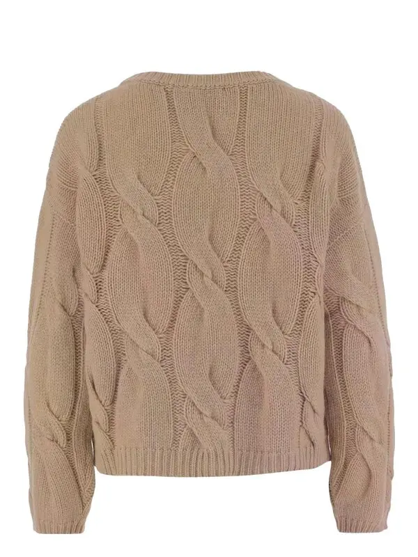 Bruno Manetti Cable Knit Crew Neck Sweater - Neutrals