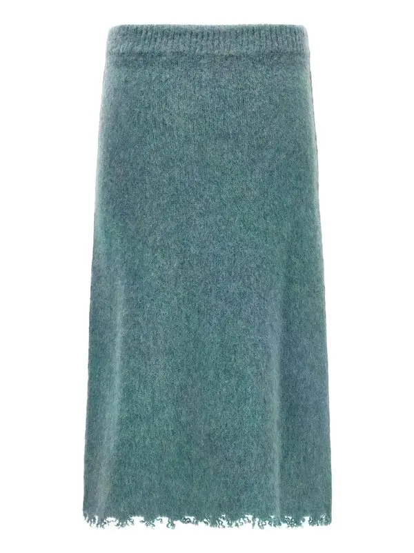 JIL SANDER Knitted Midi Skirt With Elastic Waistband - Blue