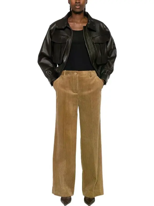 P.a.r.o.s.h Corduroy Straight Trousers - Brown