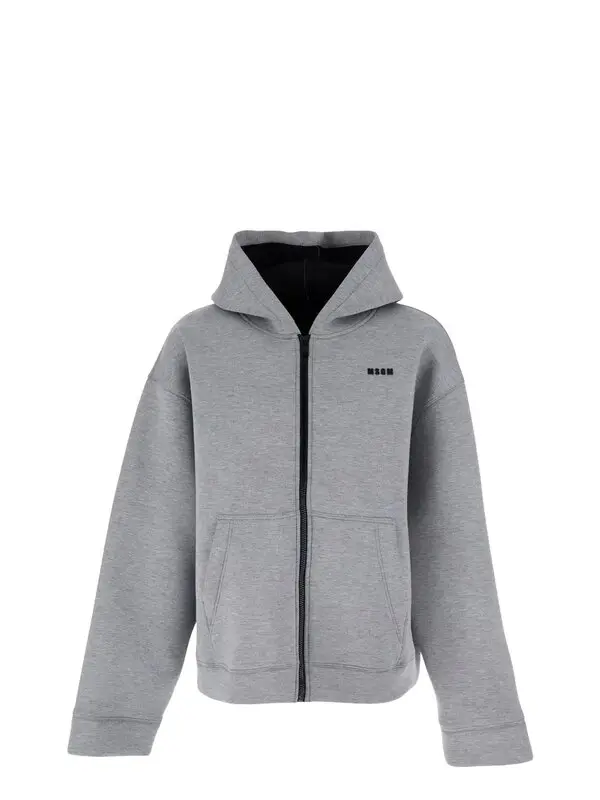 MSGM Hooded Zip-up Jacket - Grey