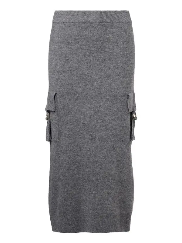 Blumarine Wool Pencil Skirt - Grey