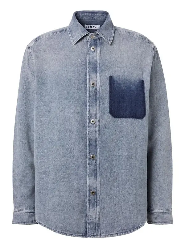 Loewe Cotton And Linen Canvas Shirt - Blue