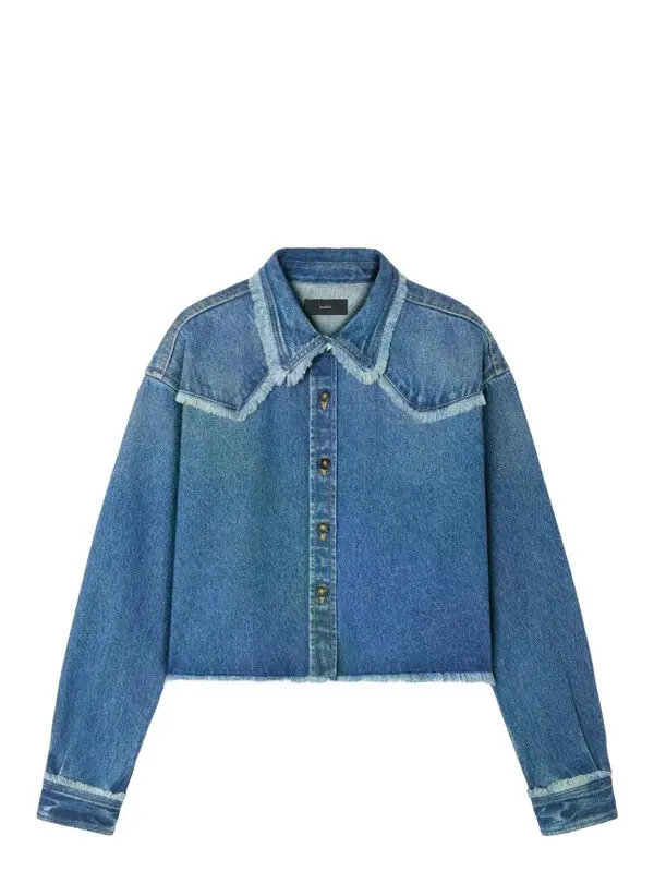 Alanui Pacific Roads Frayed-hem Denim Shirt - Blue