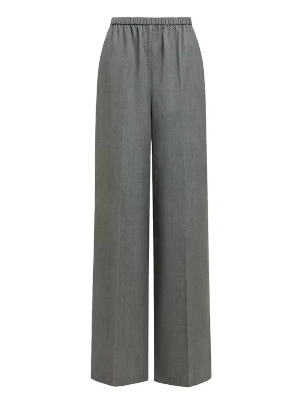 12 STOREEZ Elastic-waist Wool Trousers - Grey