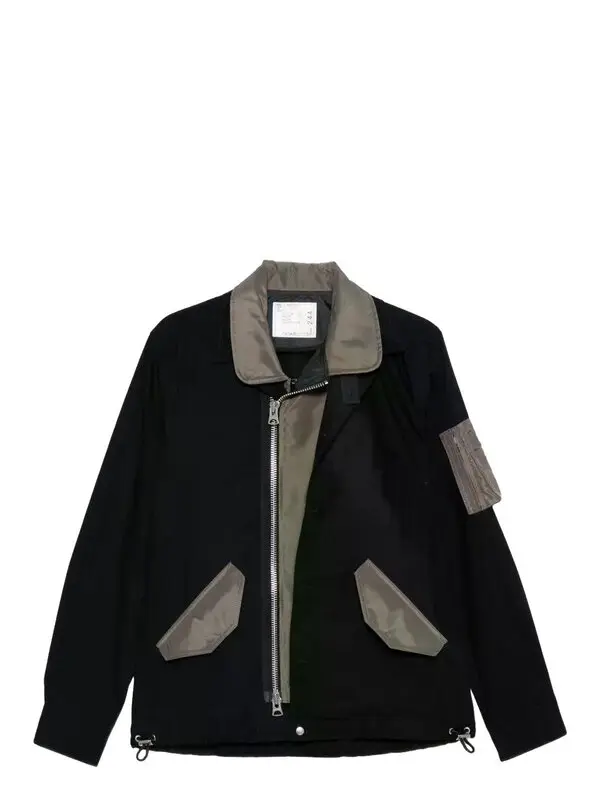 Sacai Oxford Cotton Nylon Contrasting Panel Jacket - Blue