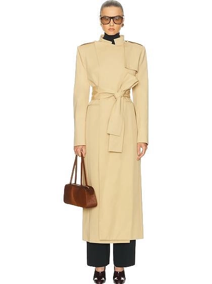 Khaite Maxwell Cotton Twill Coat - Wheat