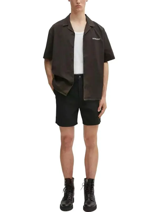 REPRESENT Embroidered-patch Pocket Shorts - Black