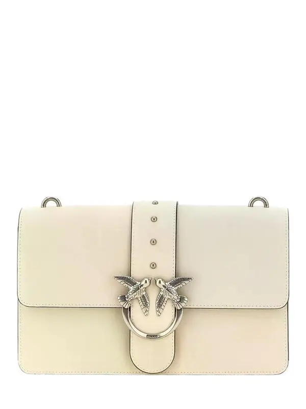 Pinko Bird-embellished Flap Cross Body Bag - Neutrals