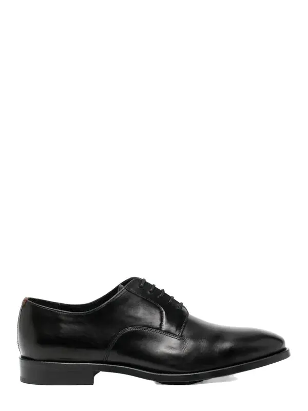 Paul Smith Almond Toe Leather Derby Shoes - Black