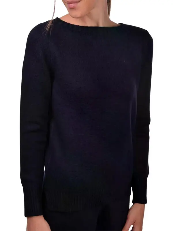 GRAN SASSO Boat Neck Wool Sweater - Blue