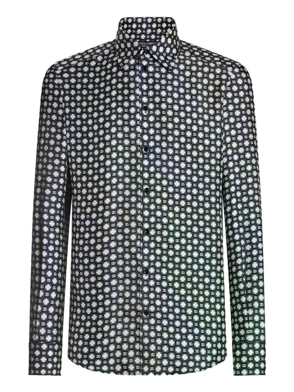 Dolce & Gabbana Geometric-print Shirt - Blue
