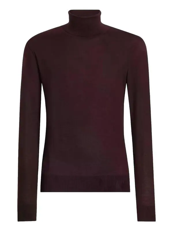 Dolce & Gabbana Burgundy Turtleneck Sweater - Red