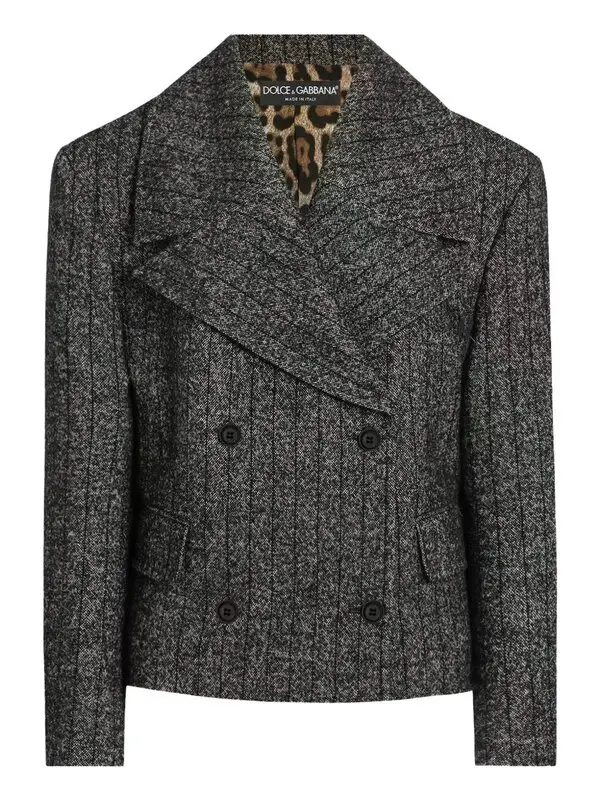 Dolce & Gabbana Striped Double-breasted Jacket - Grey