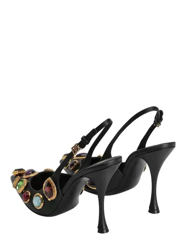 Dolce & Gabbana 105mm Embellished Stiletto Slingback Pumps - Black