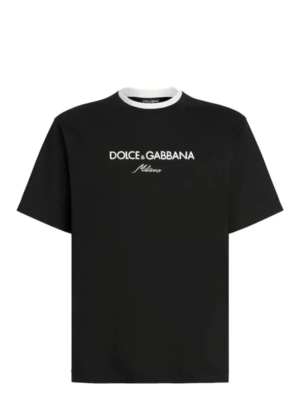 Dolce & Gabbana Cotton T-shirt With Embroidery - Black