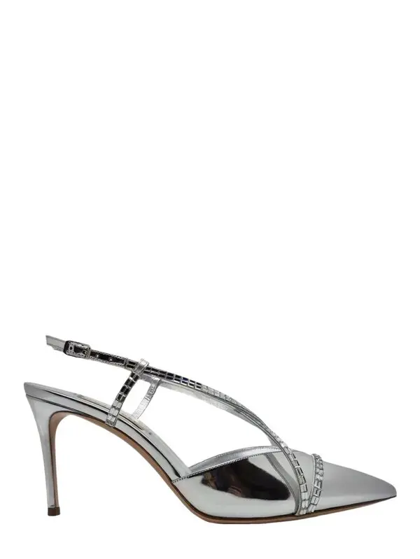 Casadei Crystal-embellished Metallic Slingback Pumps - Silver