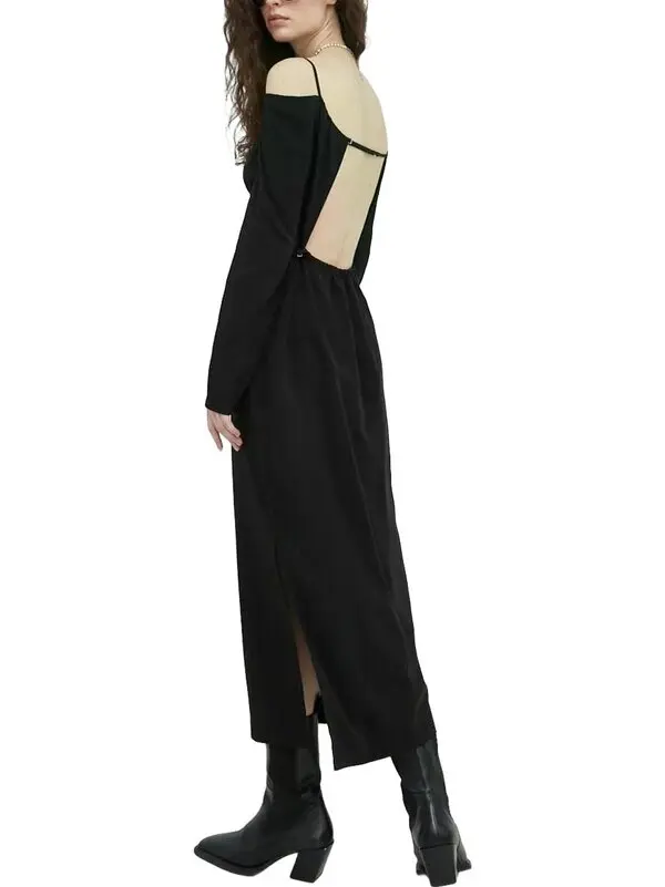 SAMSOE SAMSOE Off-shoulder Midi Dress - Black