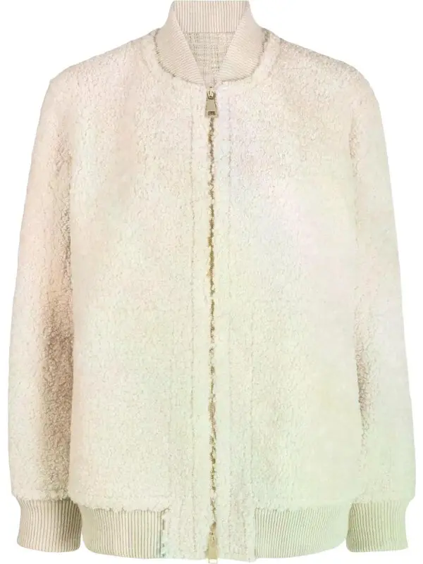 MANZONI 24 Shearling Zip-up Jacket - Neutrals
