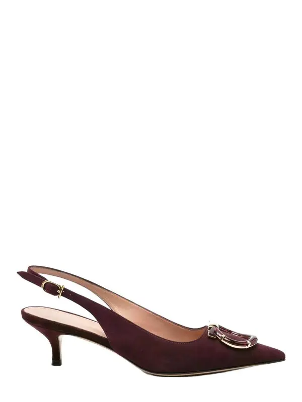 FERRAGAMO Suede Slingback Pumps - Red