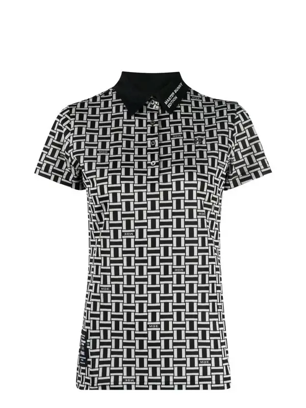 MASTER BUNNY EDITION Graphic Print Polo Top - Black