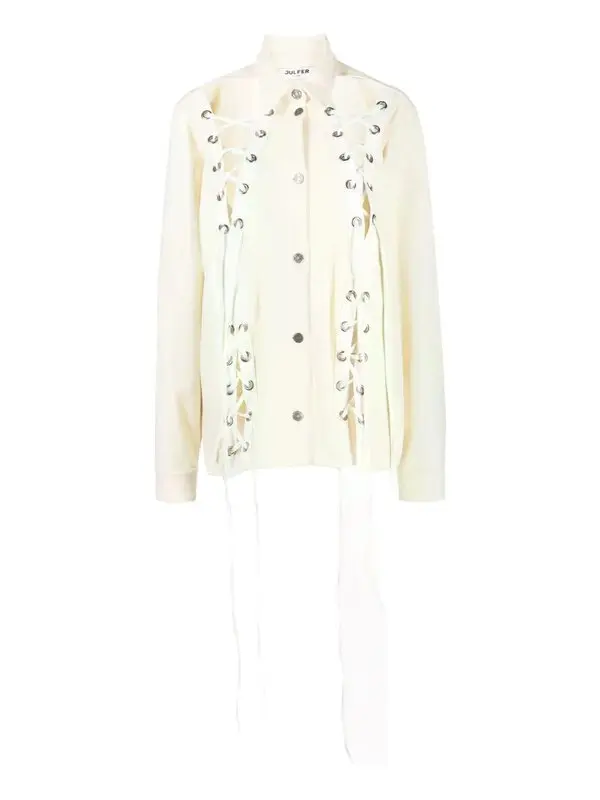 JULFER Lace-up Wool Jacket - Neutrals