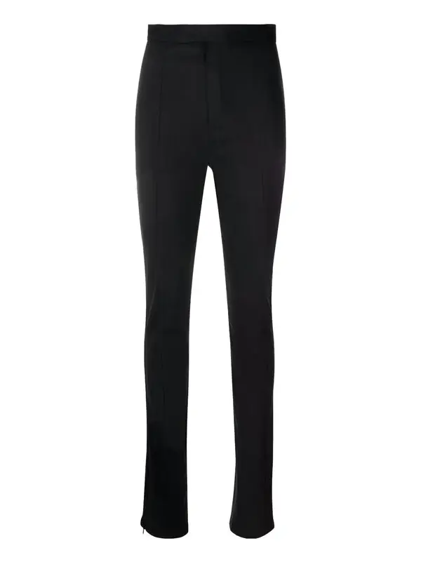 ANOUKI High-waisted Trousers With Slit Detail - Black