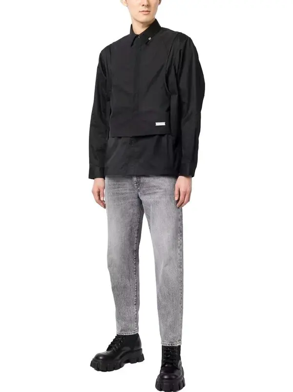 C2H4 Long-sleeved Layered Shirt - Black